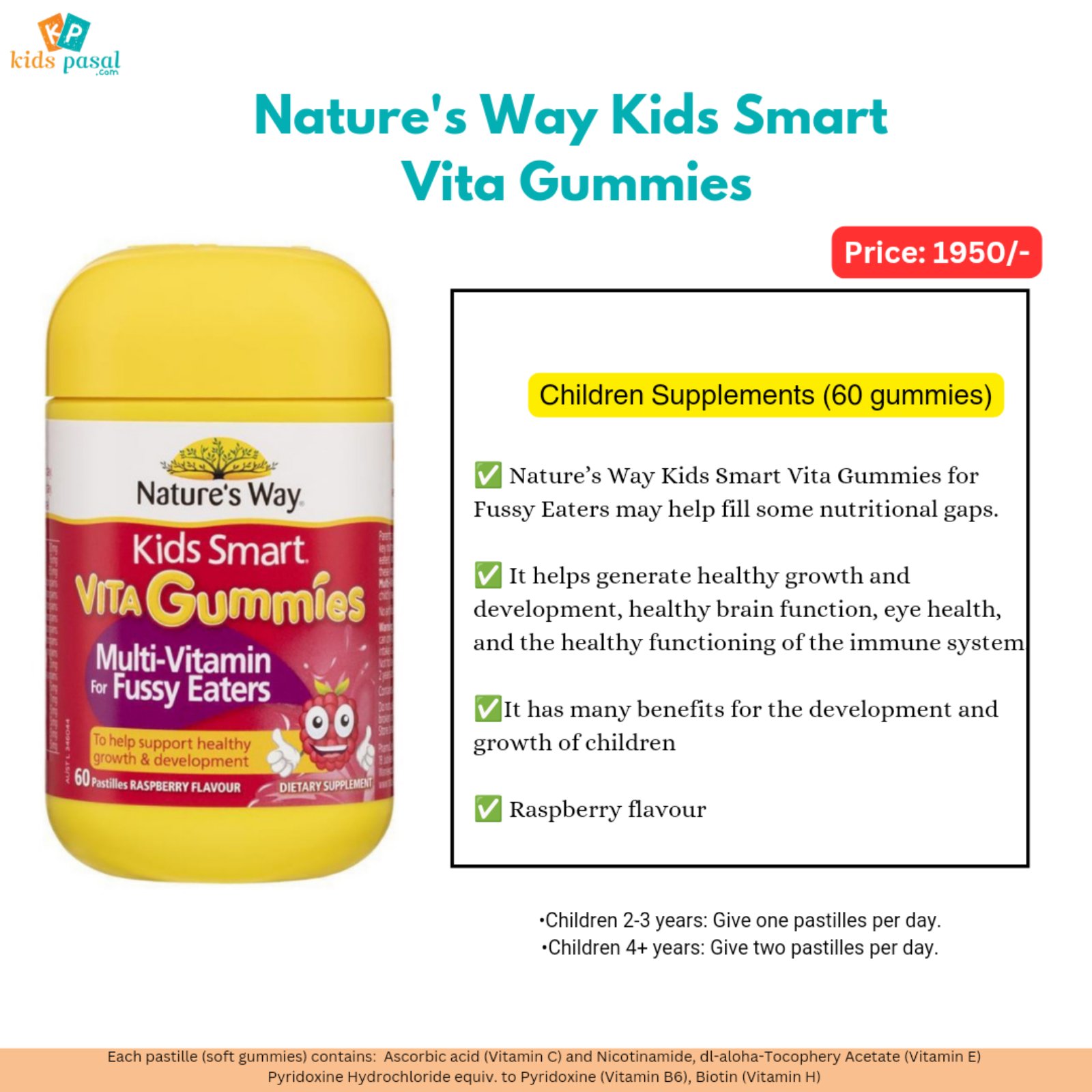 Nature Way Kids Smart Vita Gummies Multi-Vitamins for Fussy Eaters ...